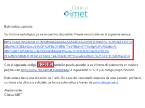 Resultados de imagenología – Clínica Imet